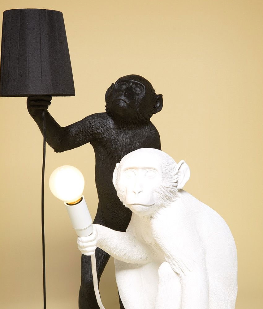 Seletti Monkey Lampshade - Black Pleated Fabric for monkey lights