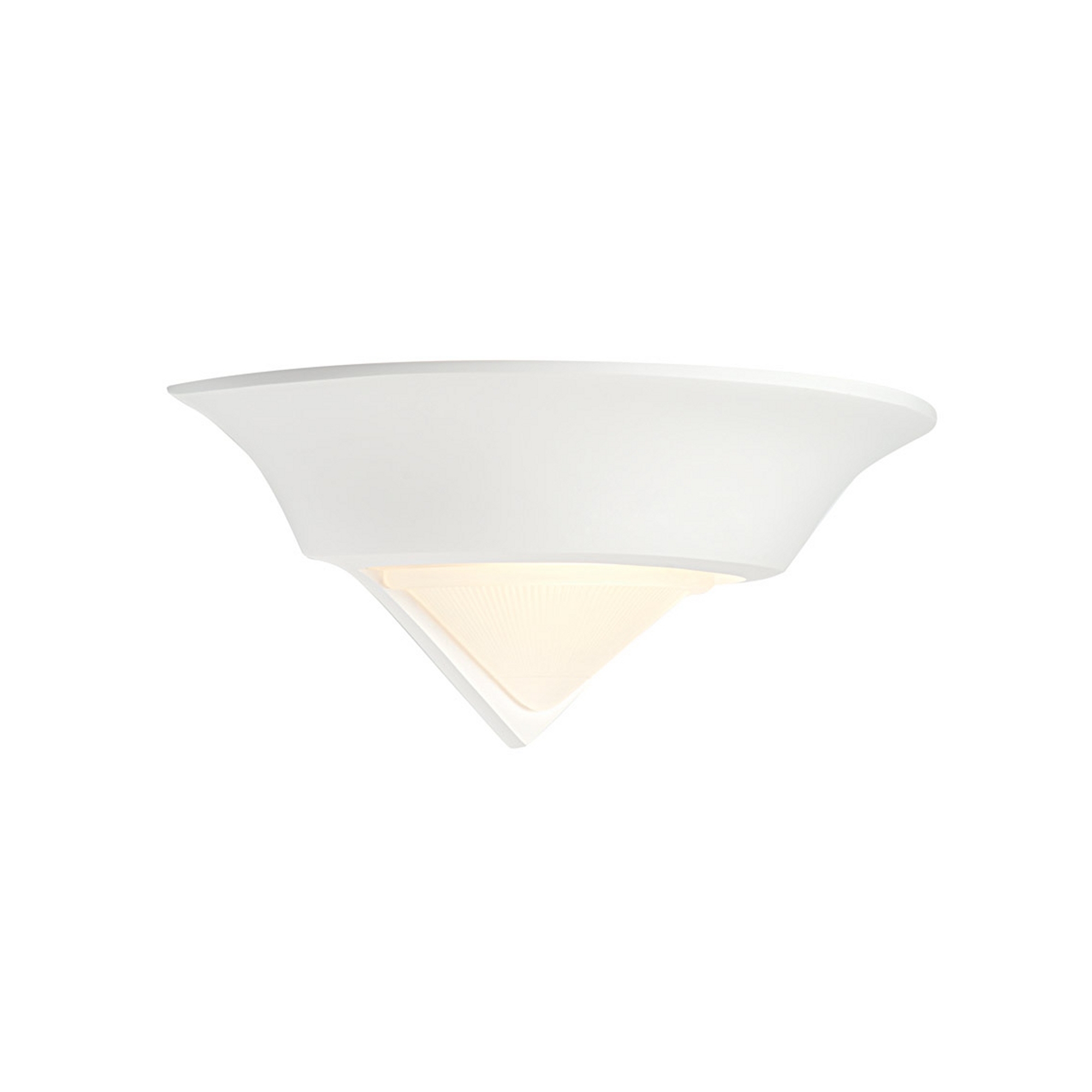 Conical Plaster Wall Light with Glass Panel