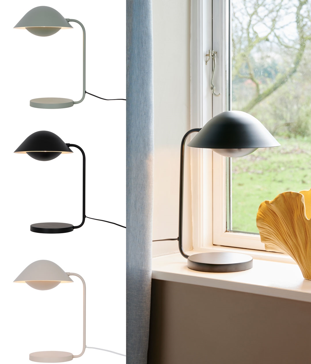 Dome Shade Table Lamp for Diffused Light - 3 Colours
