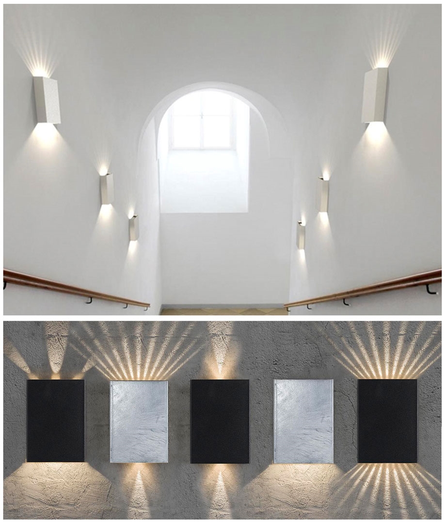 LED Up and Down Wall Light with 3 Filters for Wallwashing Effects