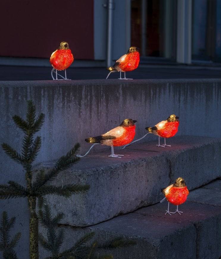Outdoor Robin Light Set - 5 Pieces for Christmas or Other Season
