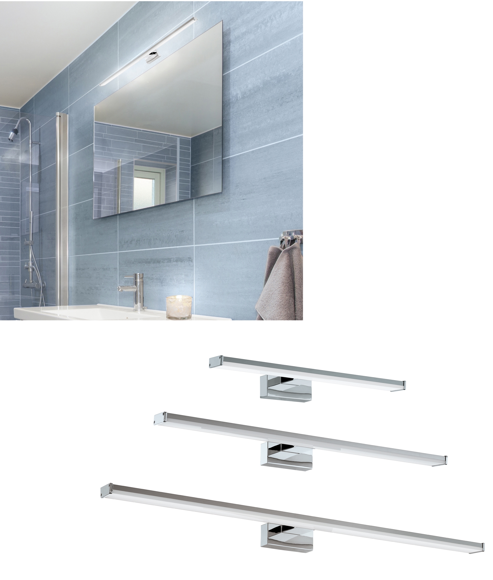 IP44 Rated LED Over Mirror Light in Chrome