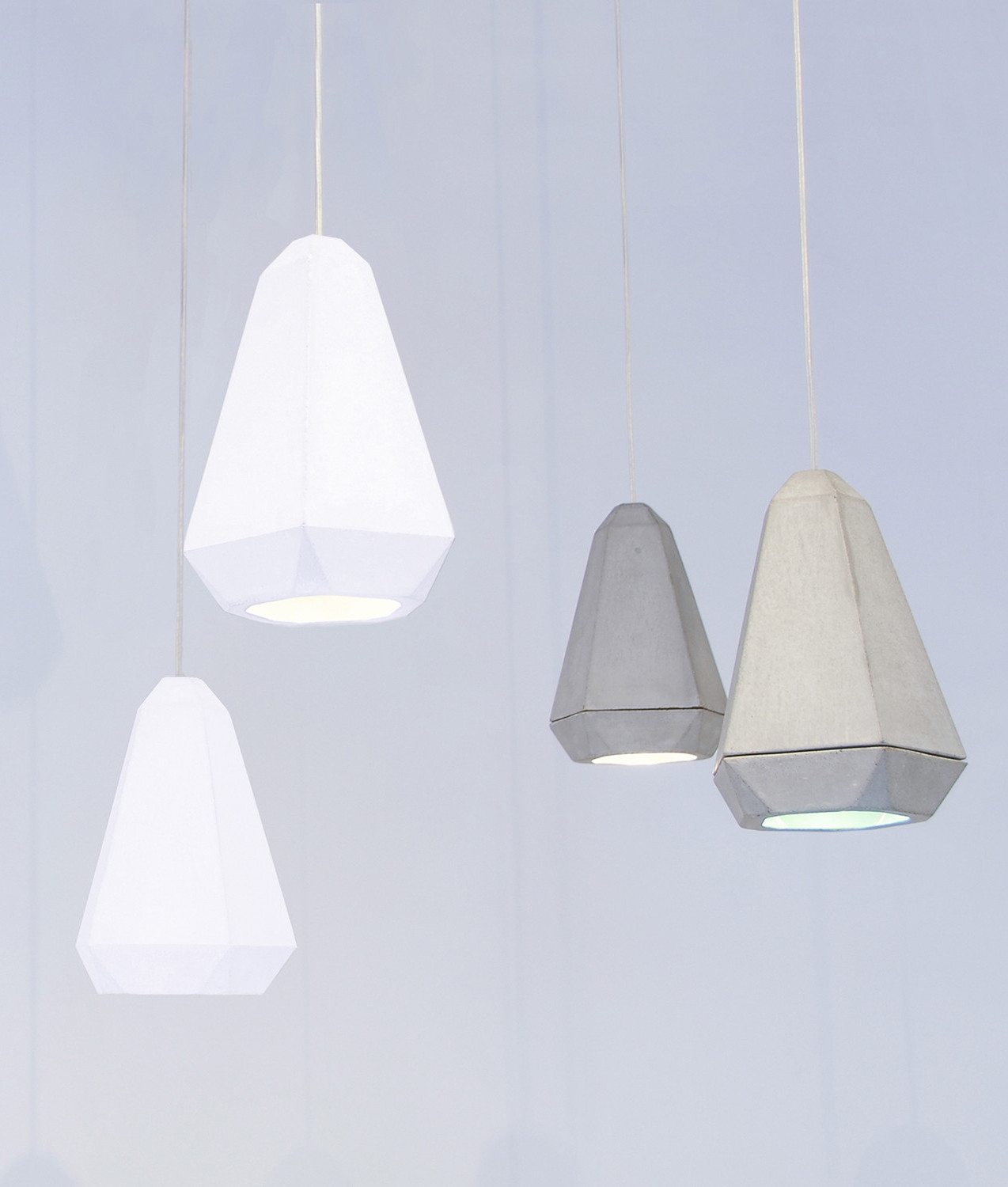Portland Concrete Pendant Light - Geometric Elegance & Colourful Accents