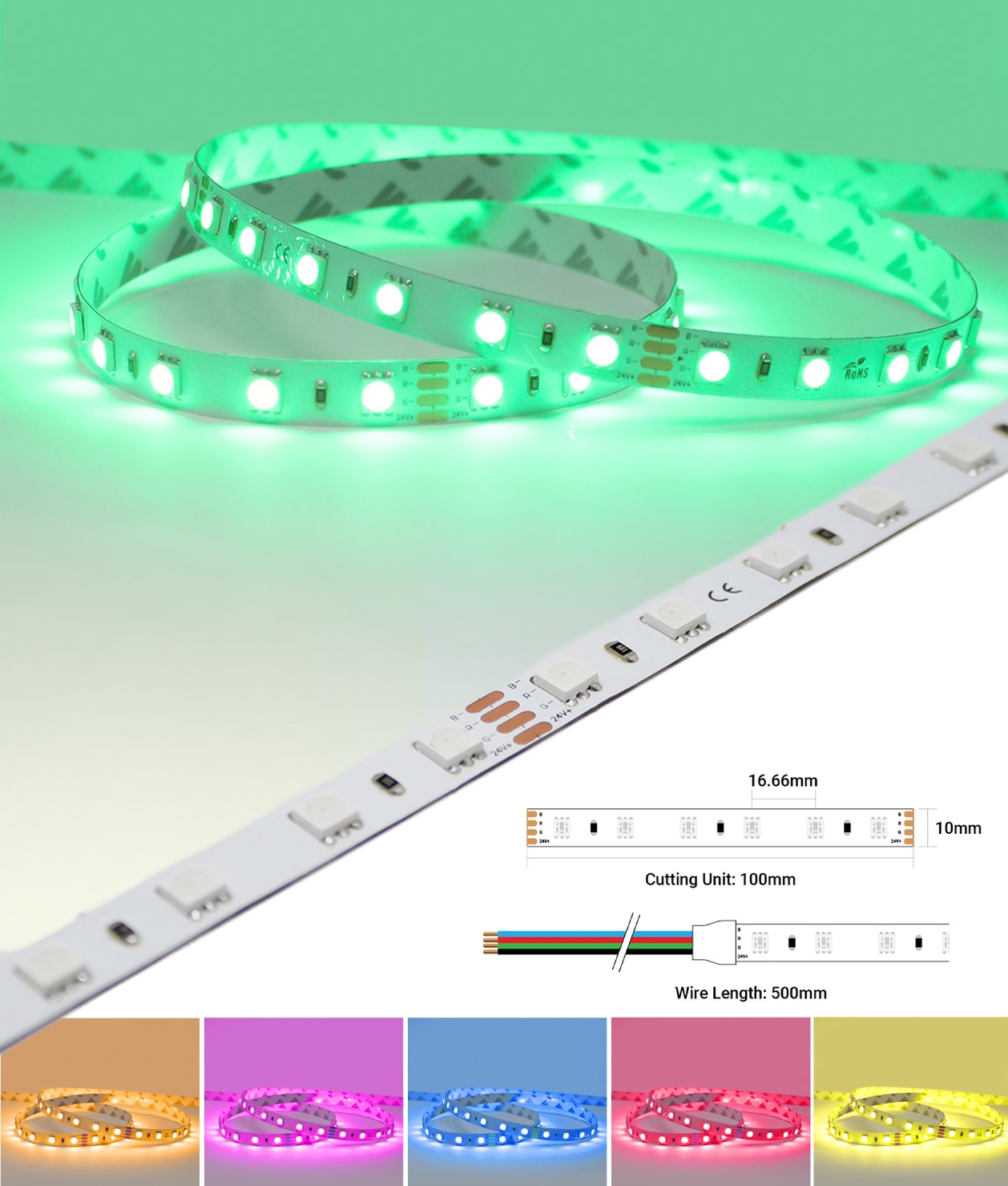 Colour Changing LED Tape - 24v RGB