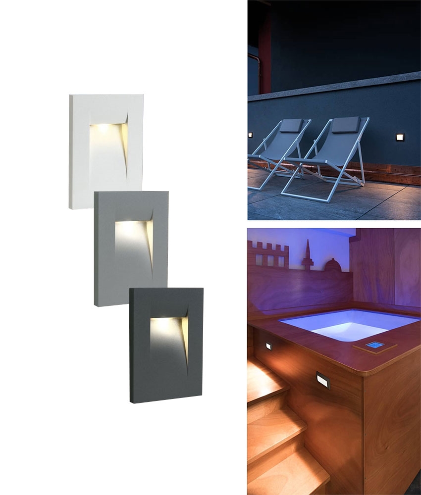 Mains-Powered Recessed Wall Downlight for Pathways, low-level lighting ...