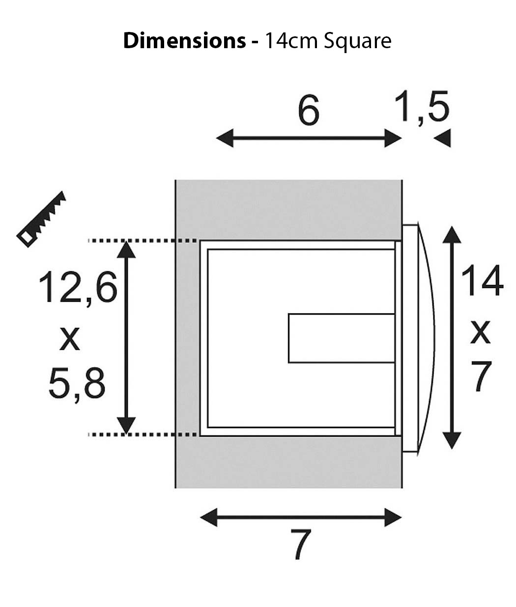 Exterior Recessed Wall Light with LEDs - Mains