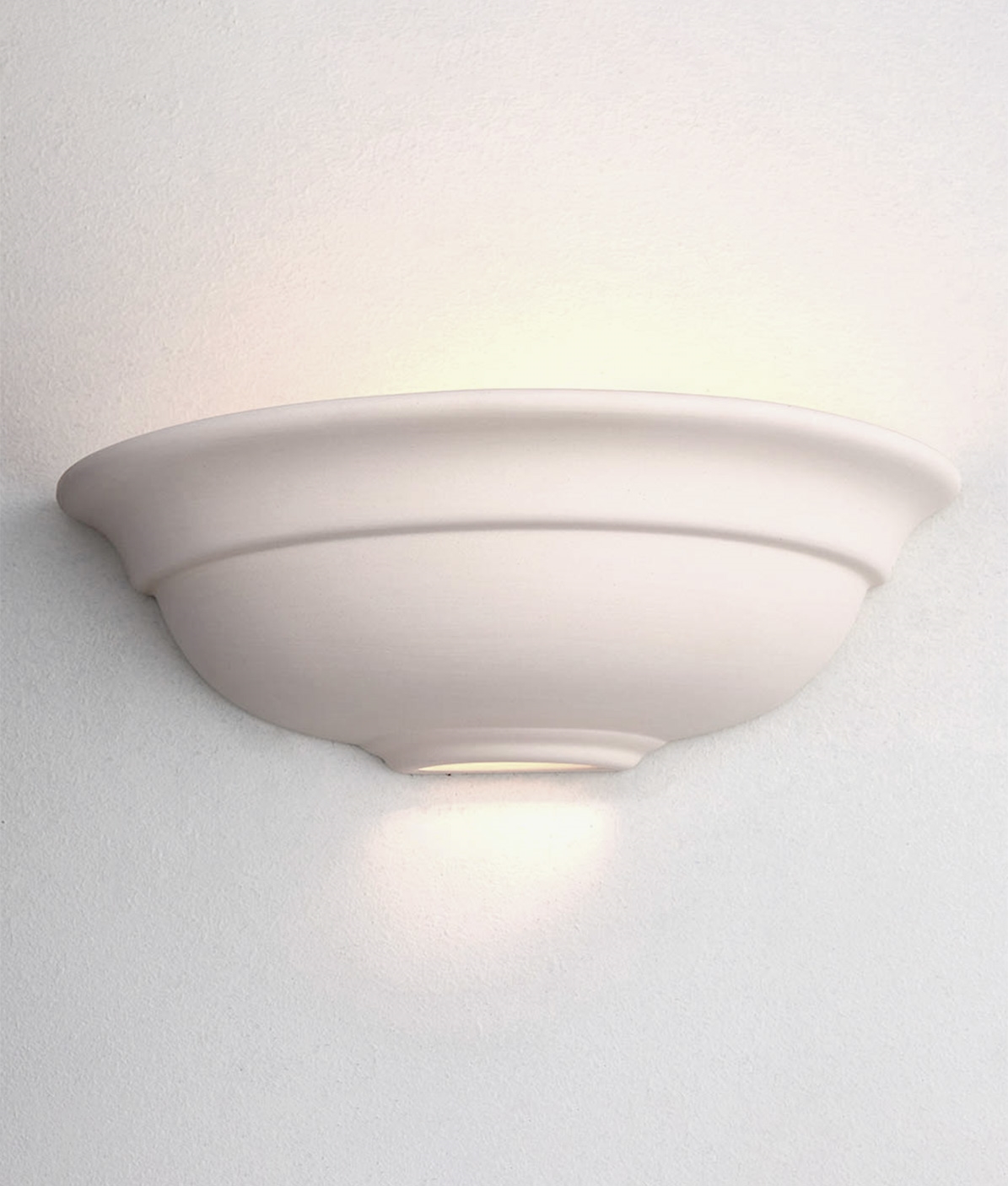 Paintable Ceramic Wall Light with Upward Light