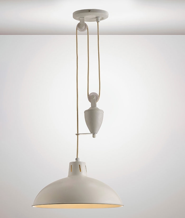 Rise & Fall Ceiling Light with Counterweight - 5 Finishes