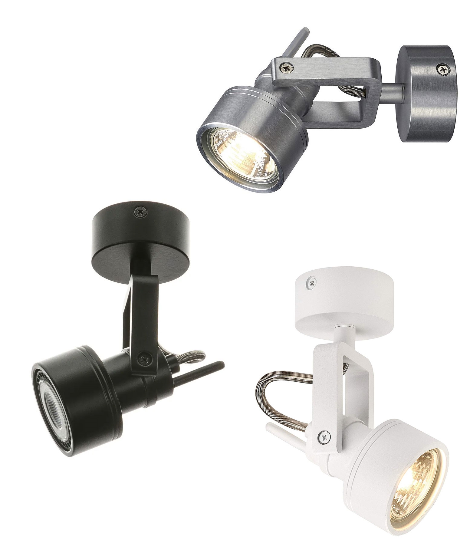 Adjustable Stirrup Spotlight for Mains GU10 Lamps - Mount on Ceiling or ...