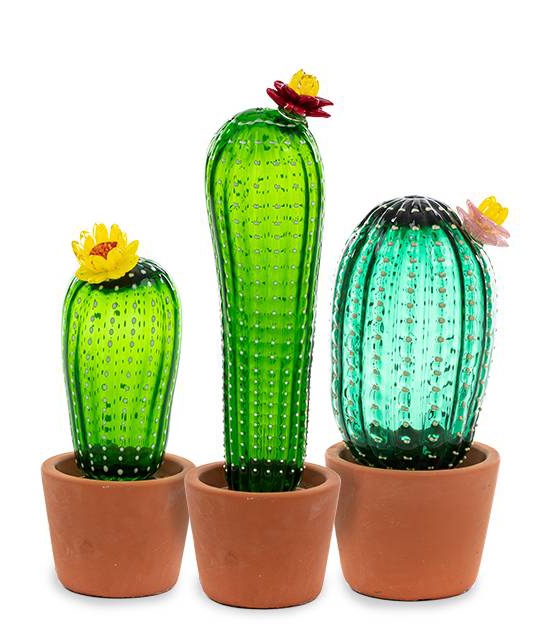Handmade Glass Cactus Table Lamp in Three Styles