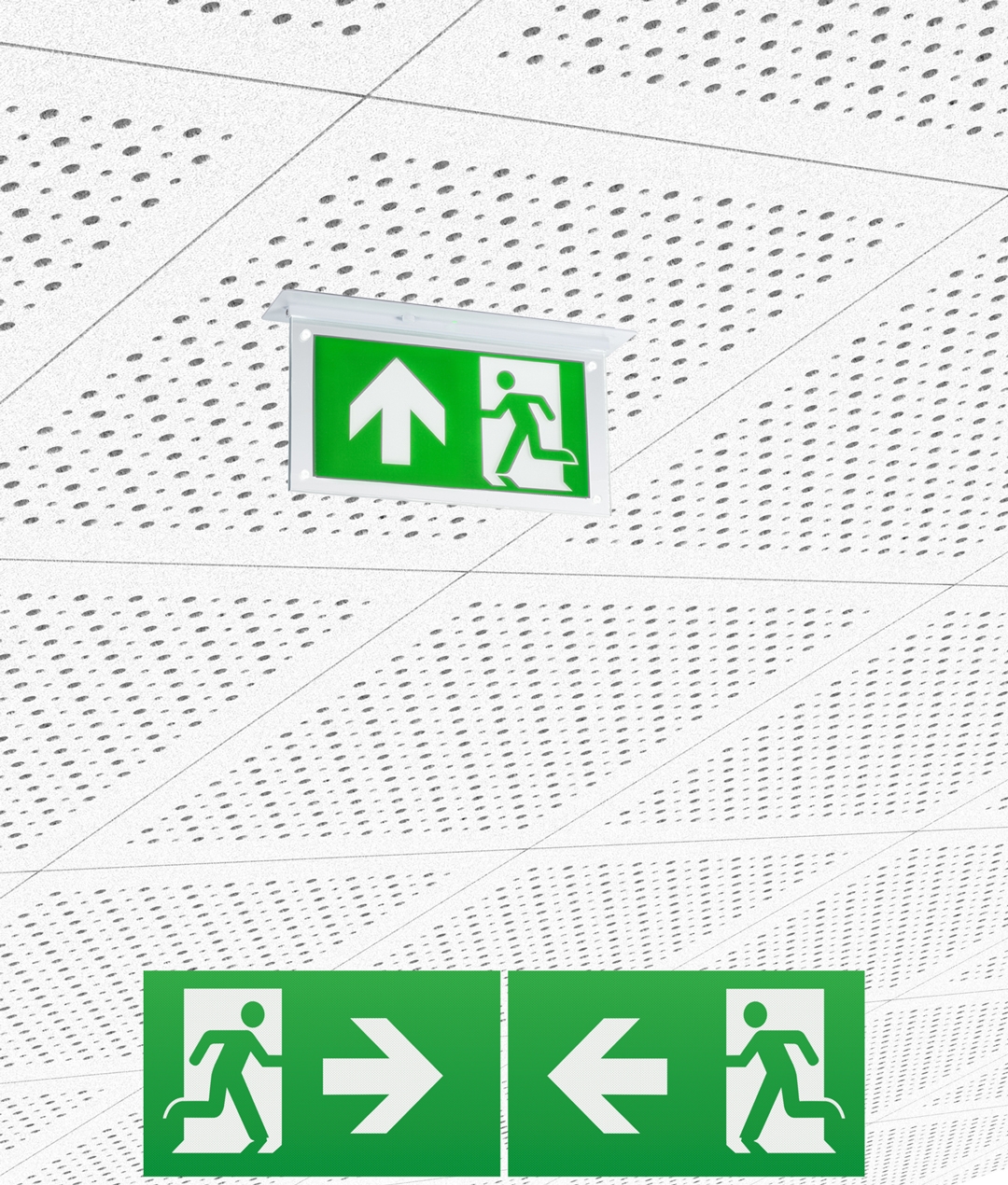 Emergency Exit Sign - Semi-Recessed
