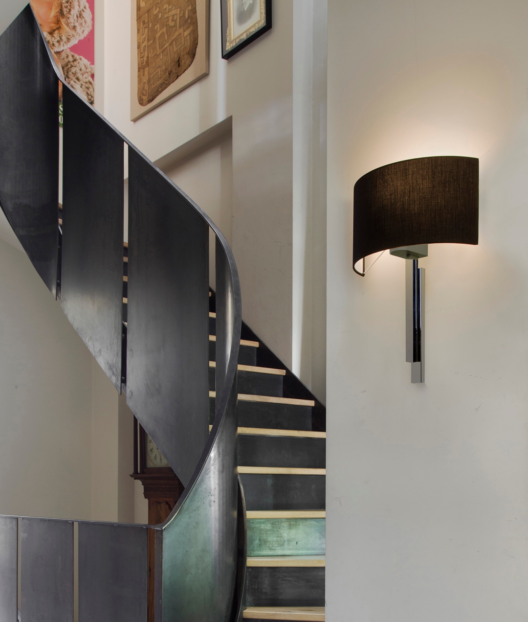 Wall Light Fixture - low profile with wrap-around shades