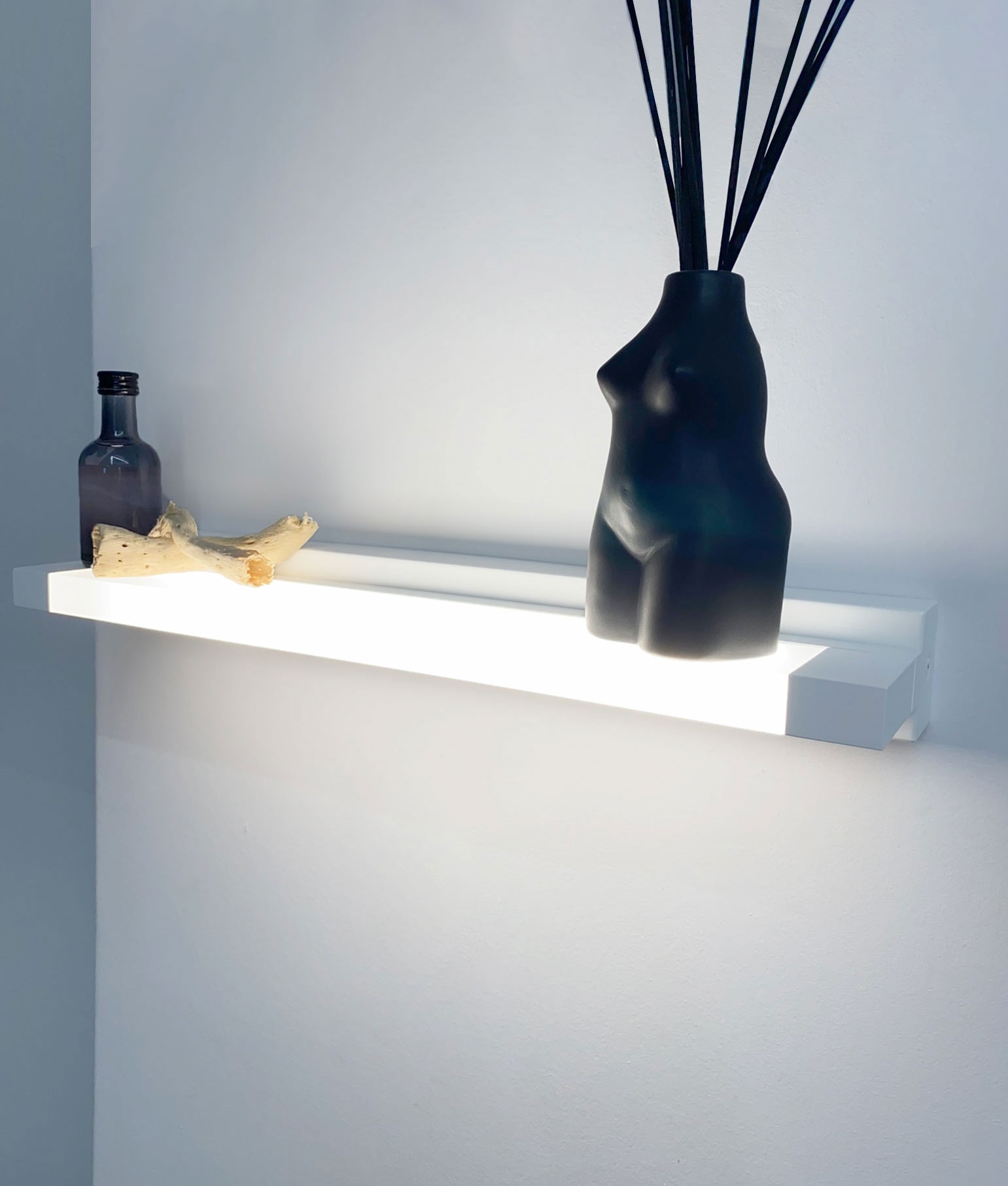 LED White Bathroom Wall Light - Doubles as a Shelf Width 43cm