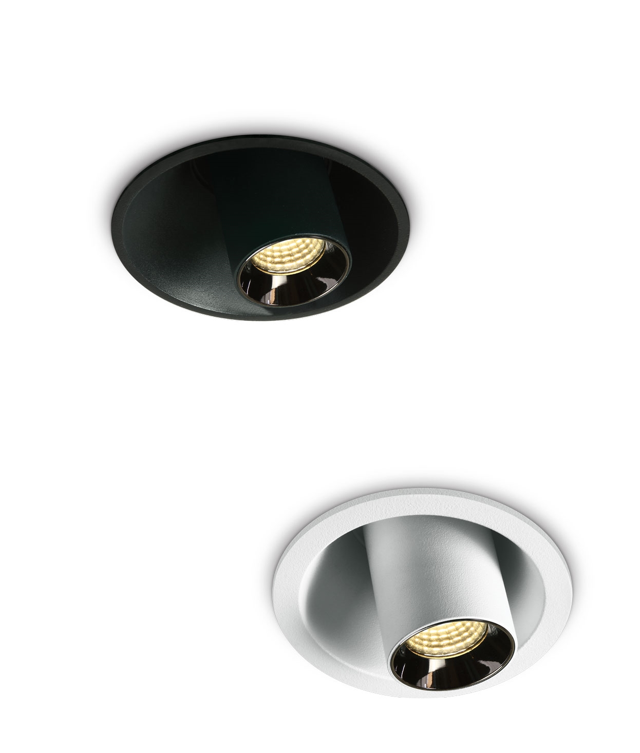 Wallwashing Recessed Cylinder Downlight with LED COB - White or Black