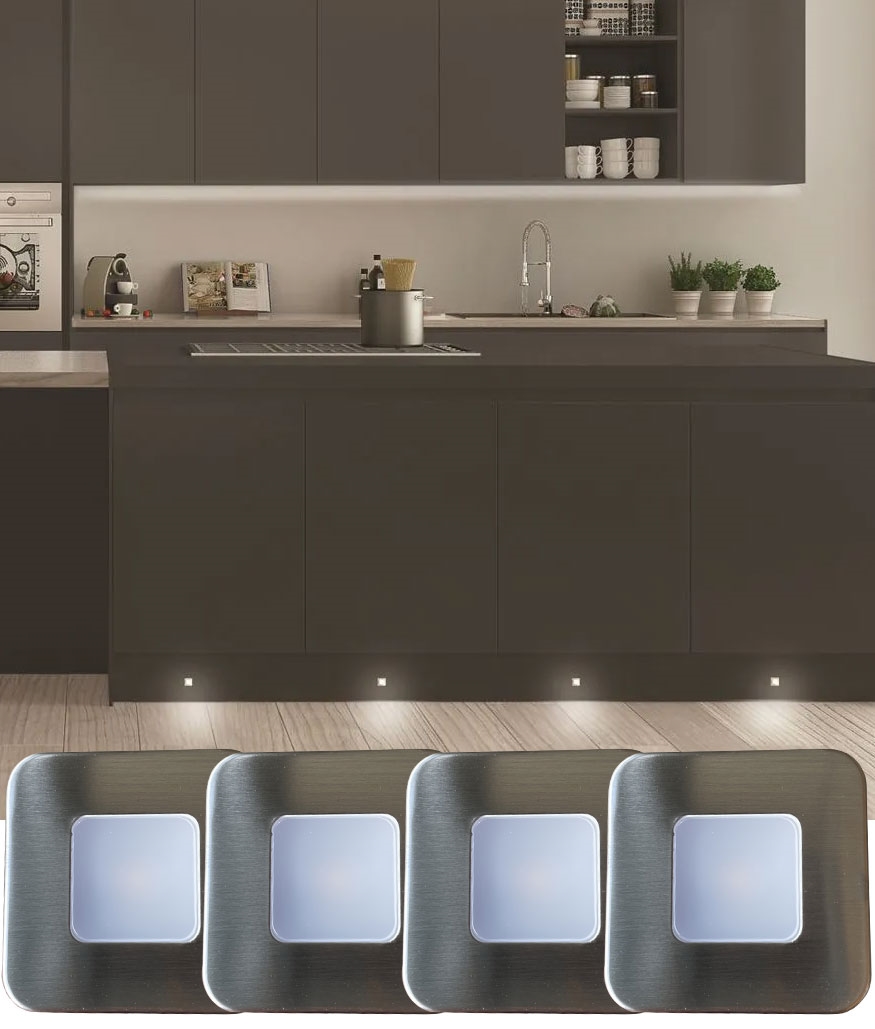 LED Square Plinth 4 Light Kit with Driver for Plug and Play Install