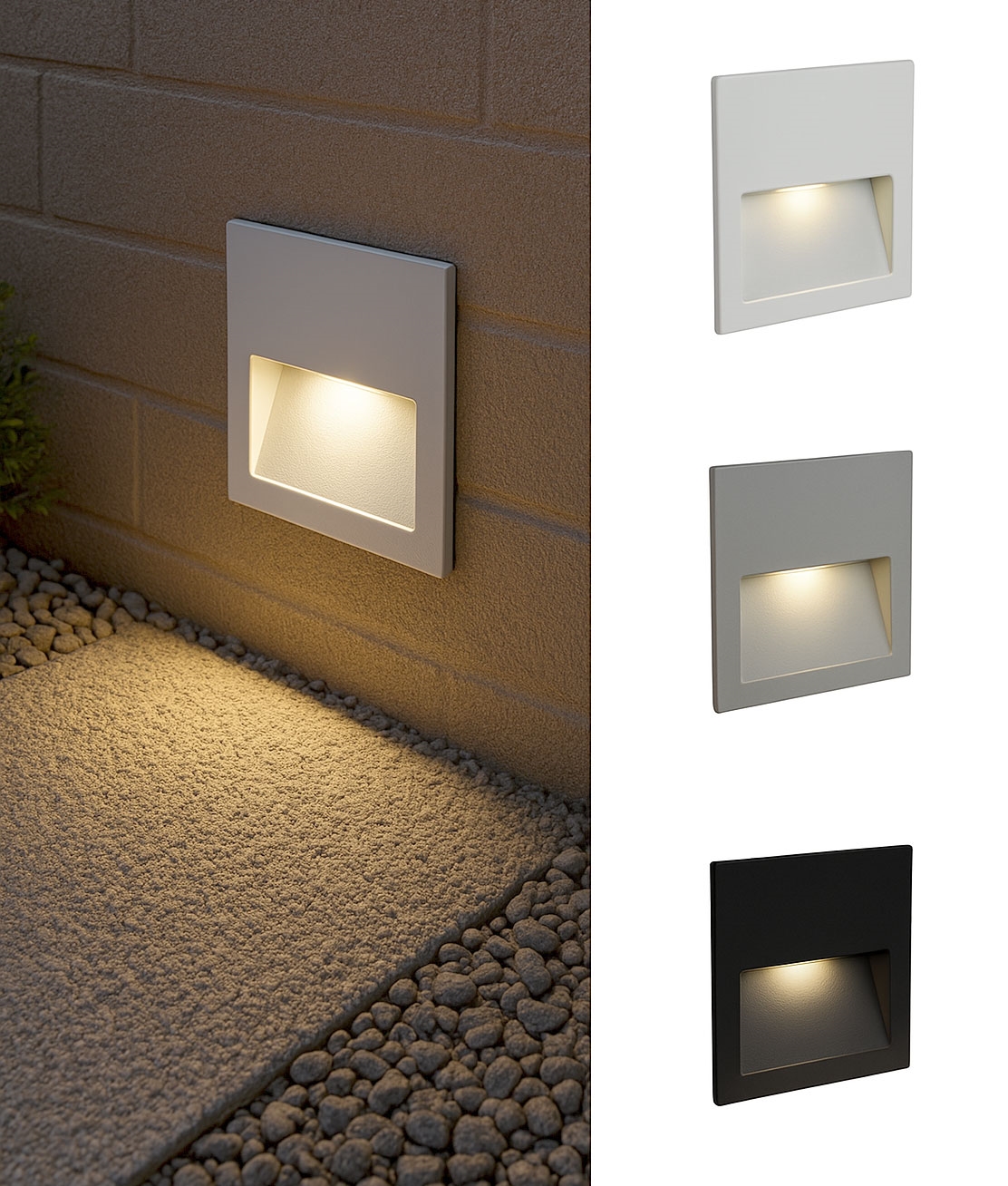 One Light 68068A/AN/W ANTHRACITE WALL RECESSED 4W IP65 DARK LIGHT 100-240V