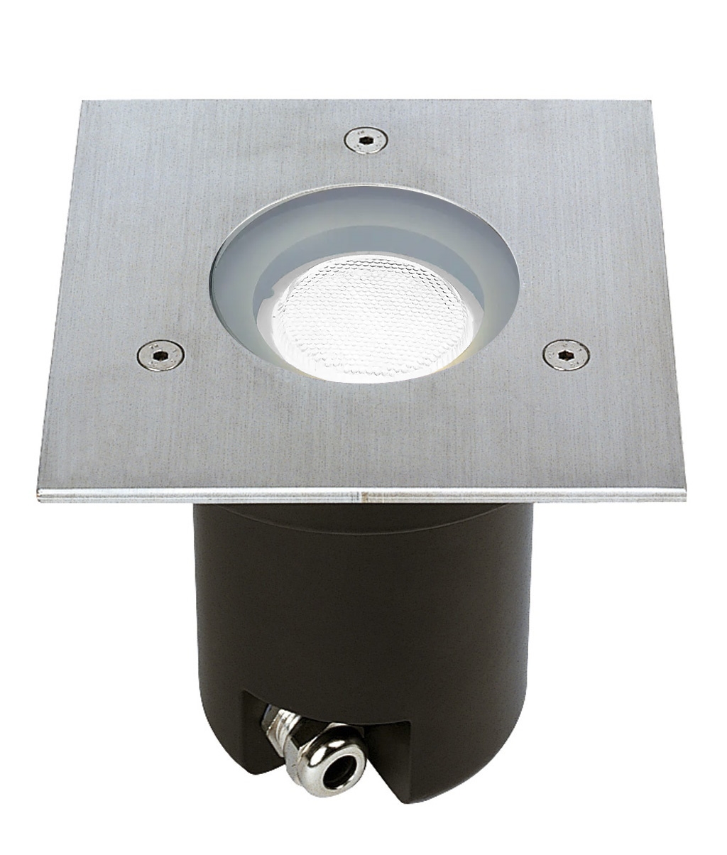 Buried Exterior Uplighter for GU10 Lamps - GU10 Lamp & Square Bezel ...