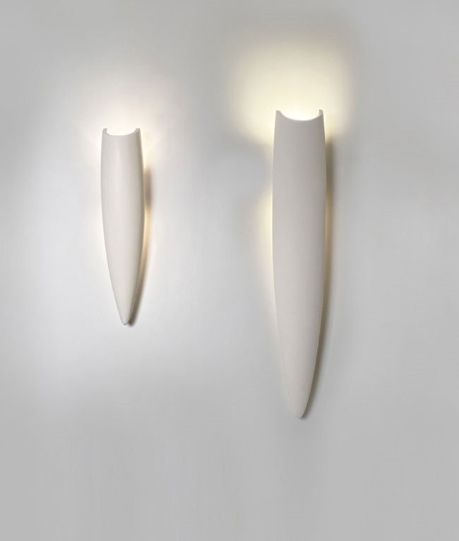Vanille Tall Slim Pure Plaster Wall Light