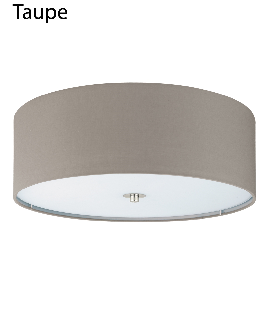 Flush Ceiling Mounted Fabric Drum Shade with Diffuser - White, Grey or ...
