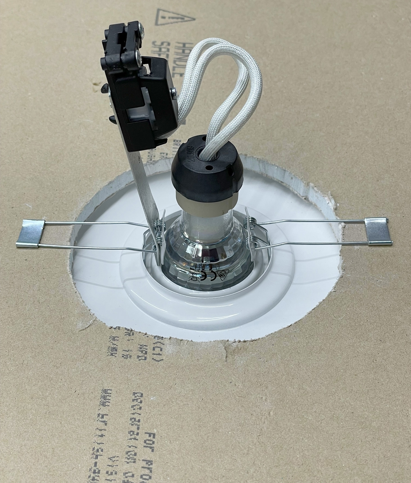 LED Downlight with GU10 Bulb to Cover Large Holes - White, Brushed ...