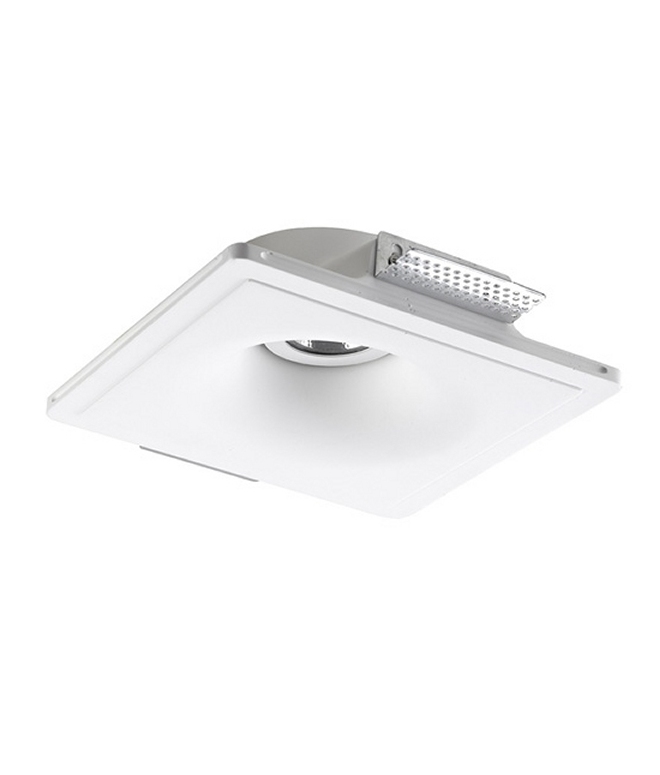 Plaster-in Downlight with adjustable lamp holder. GU10 lampholder with tilt