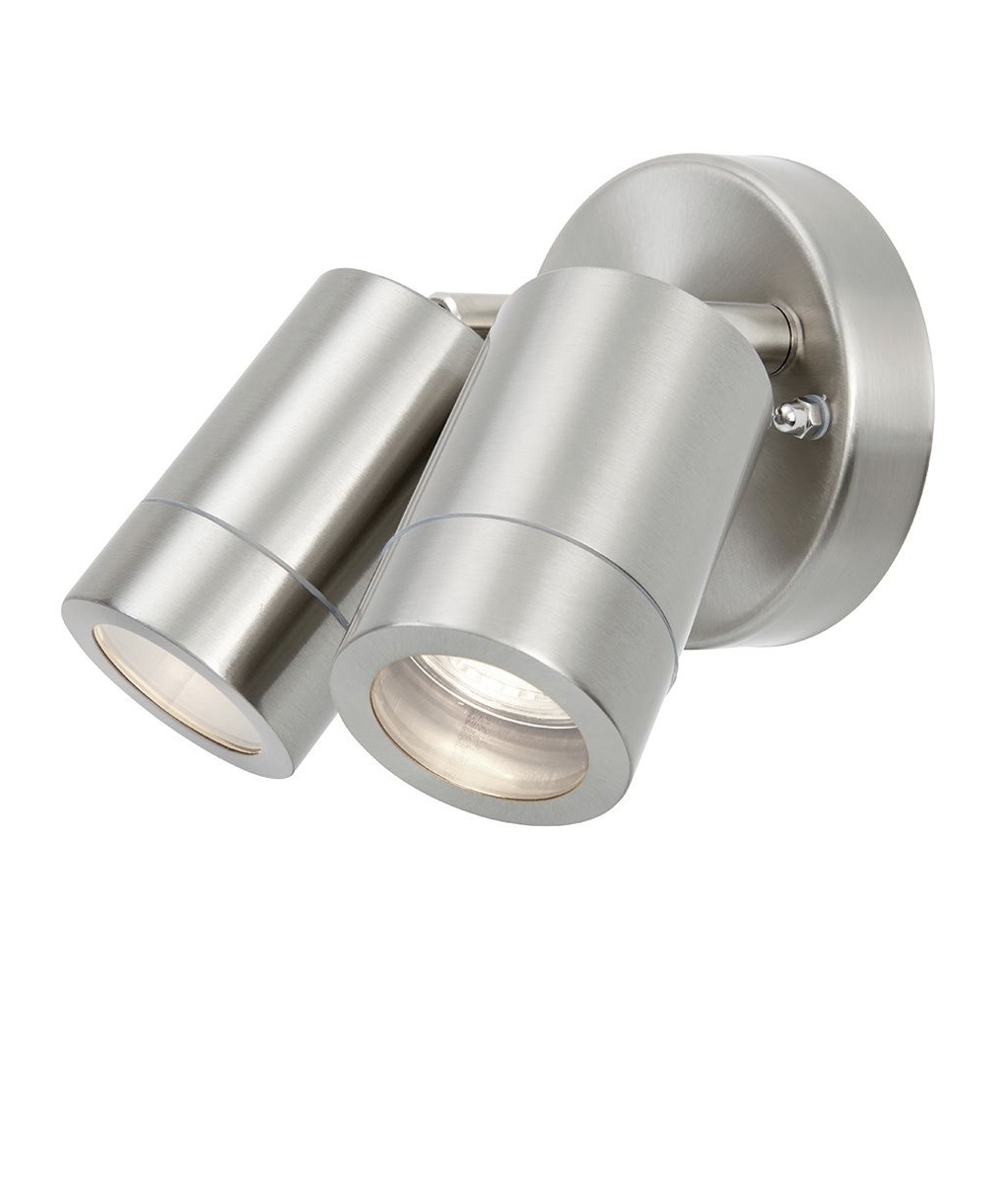 Twin Wall Mounted Outdoor Spotlight in 316L Marine Grade Stainless ...