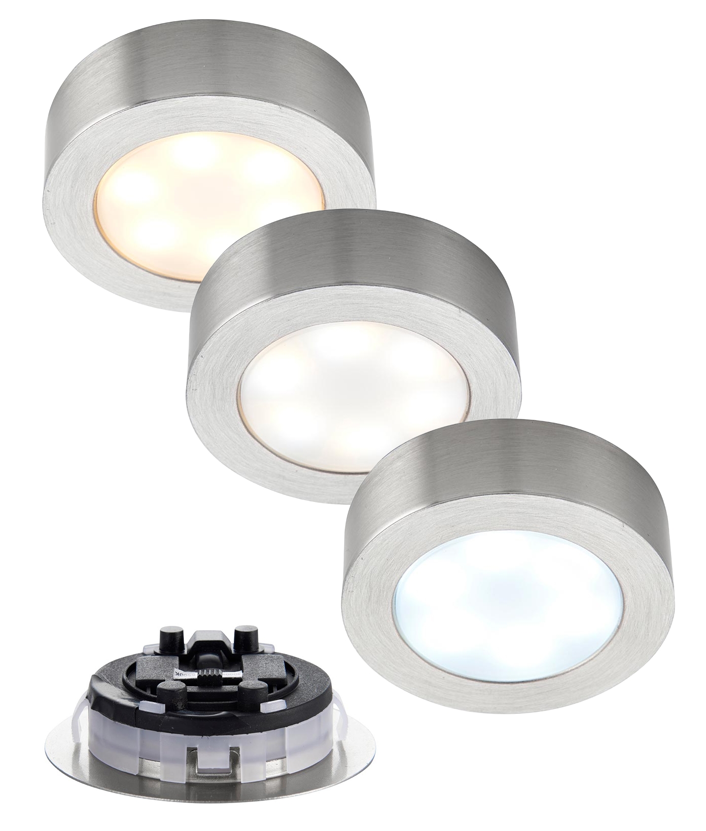 Mains undercabinet lights. No driver, easy install and CCT Switchable White