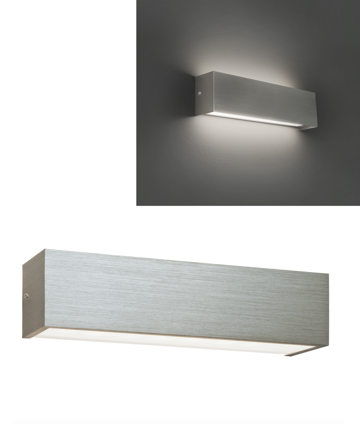 Up and Down Brushed Aluminium LED Wall Light - CCT