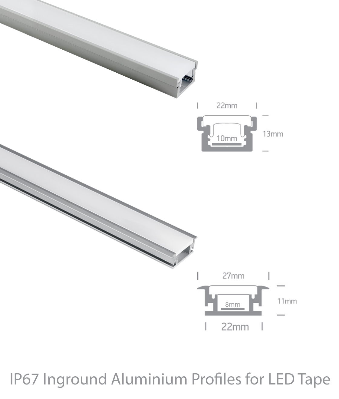 Recessed Floor Aluminium LED Profile – 2m IP67 for Indoor or Outdoor ...
