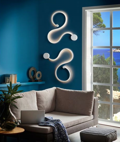 LED Swirl Wall Light with Slim Profile in 3 Finishes