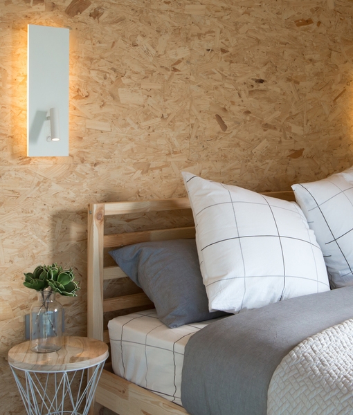 White LED Backlit Rectangular Bedside Wall Light with Adustable Reading ...