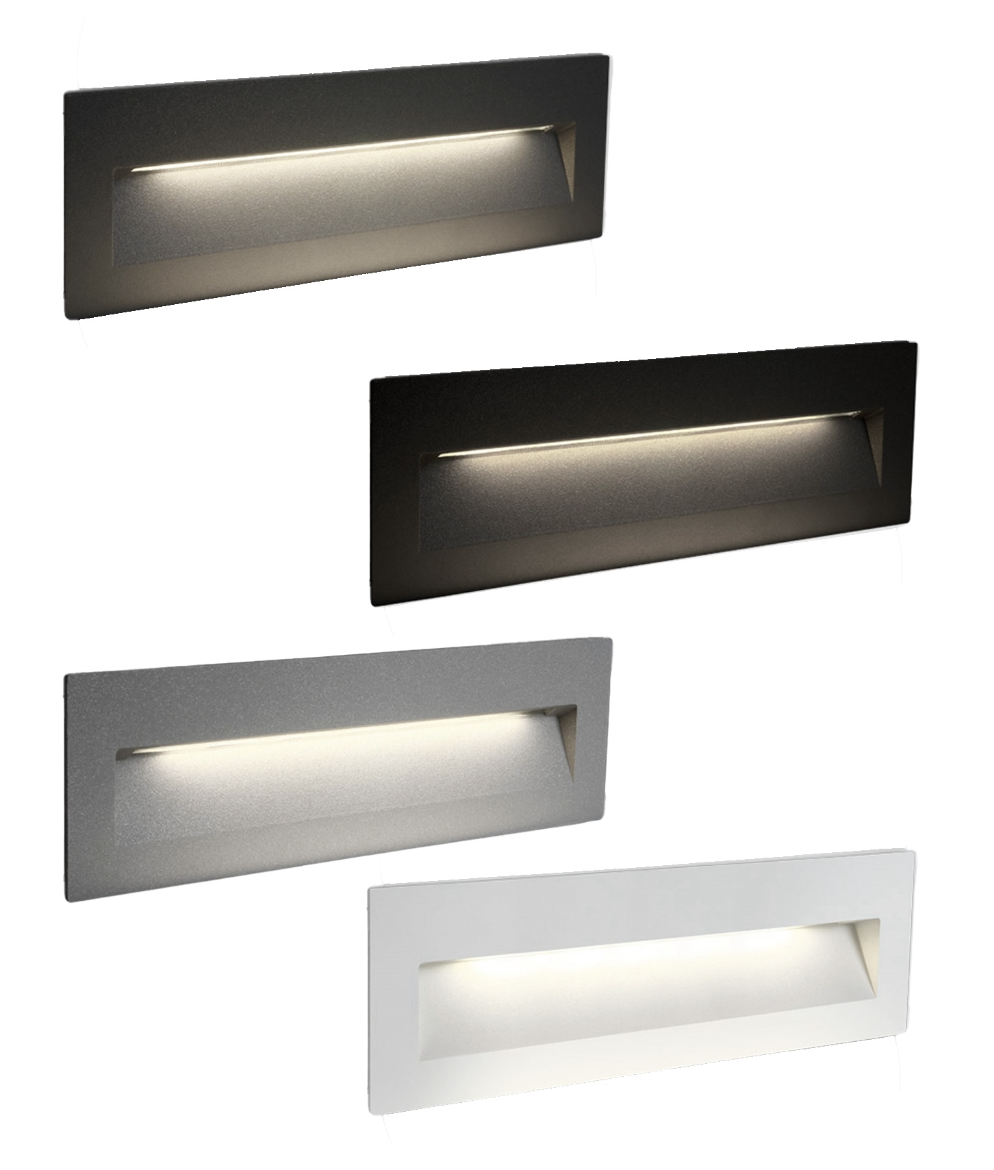 One Light 68068C/W/W WHITE WALL RECESSED 7W IP65 DARK LIGHT 100-240V