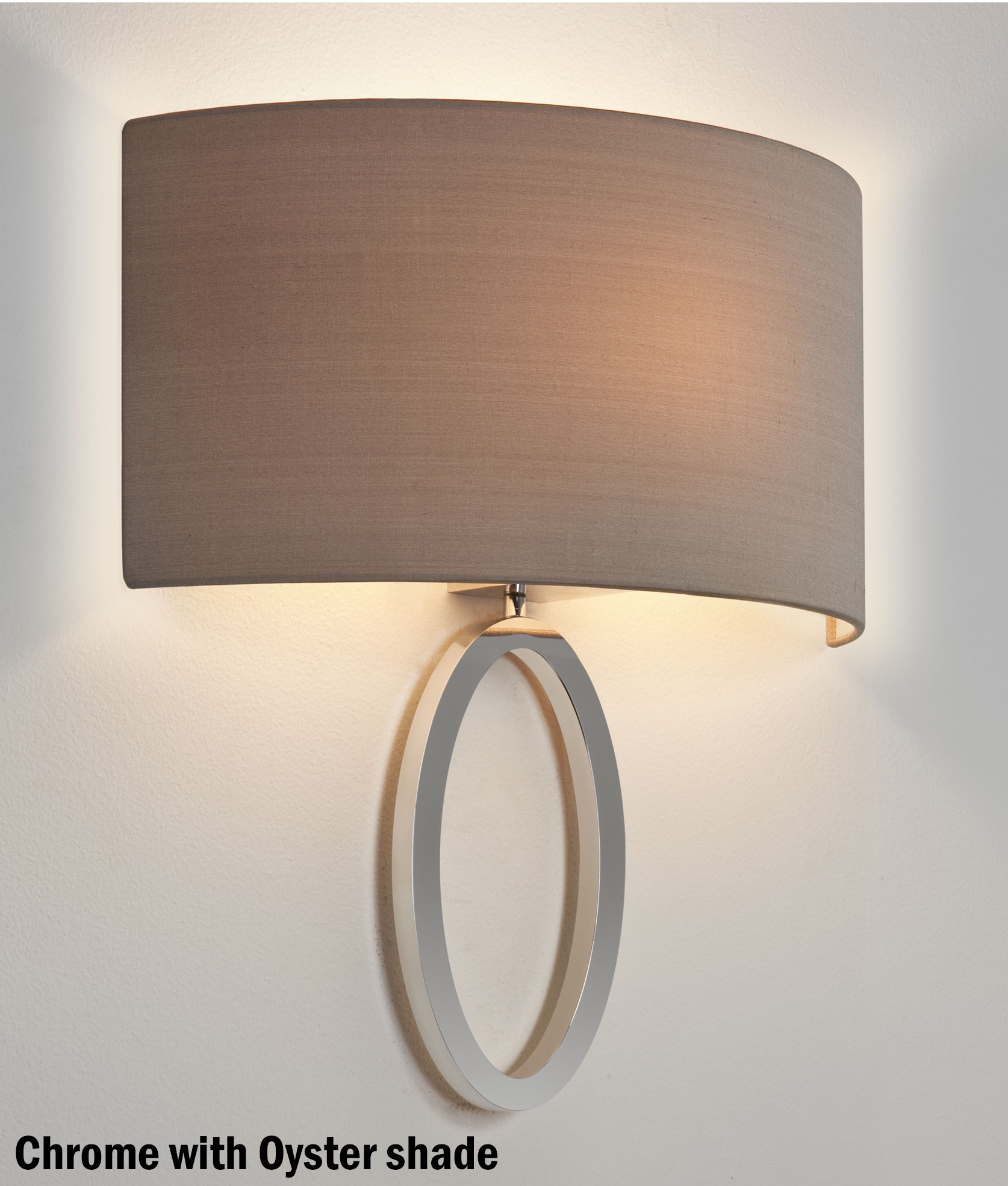 Shallow Projection Wall Light with Wrap-Around Fabric Shade. Zero Glare