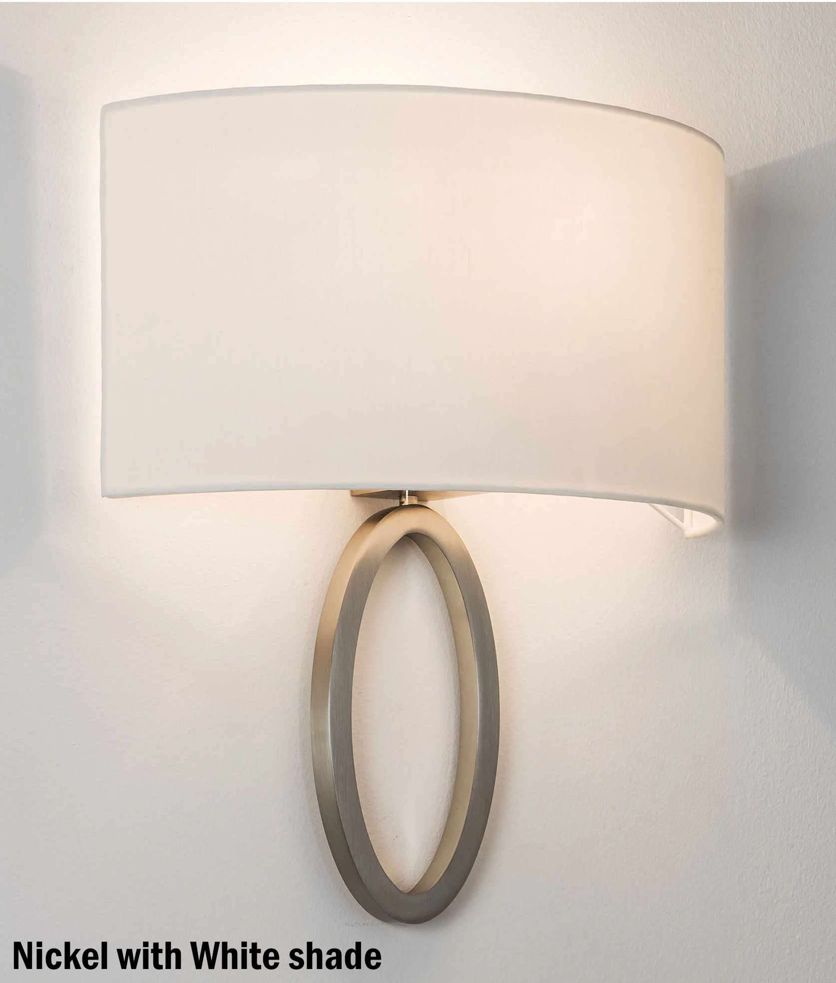 Shallow Projection Wall Light - Wrap-Around Fabric Shade and Zero Glare