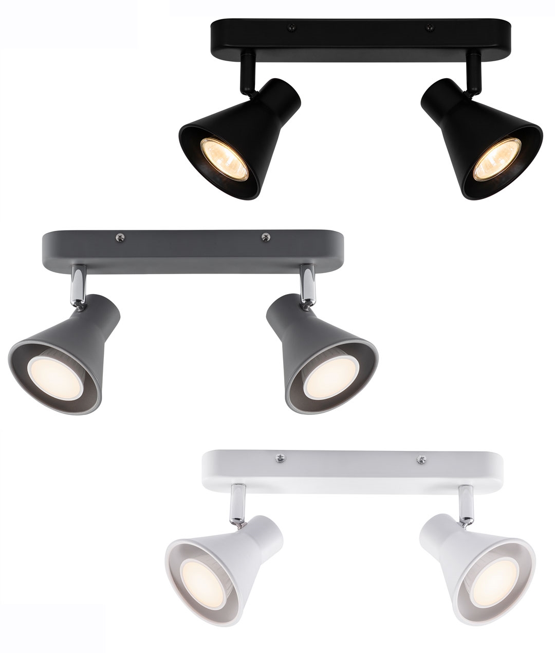 Chunky Adjustable Double Spotlight in 3 Colours