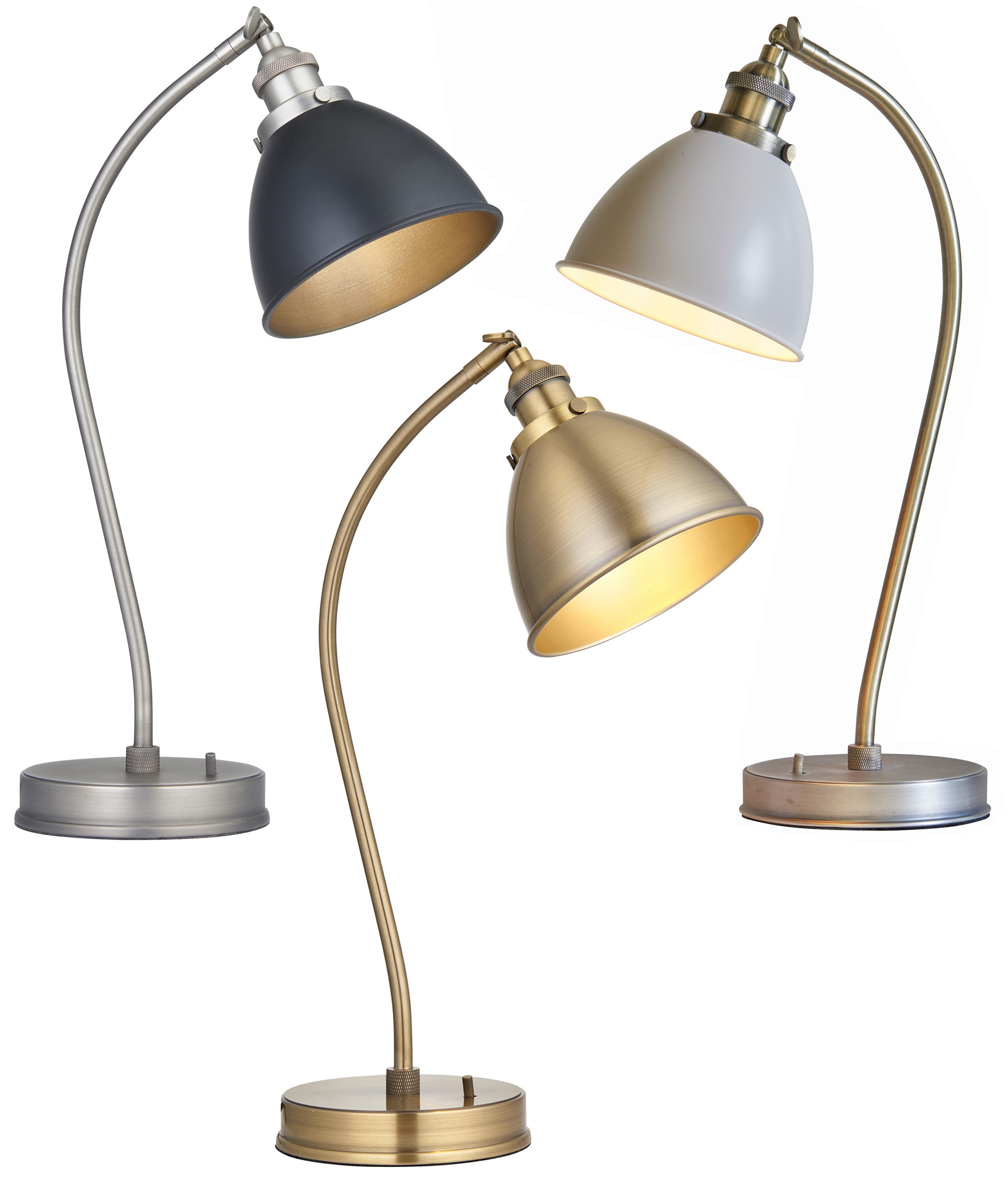 Vintage Table Task Spot Light With Domed Shade - 3 Finishes