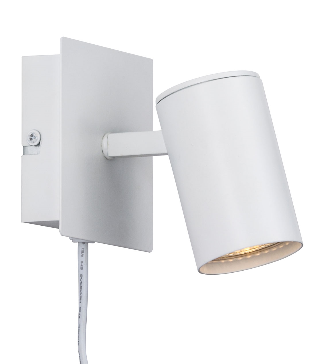 Nordlux 49801001 Single Adjustable White Spotlight - with Optional UK Plug