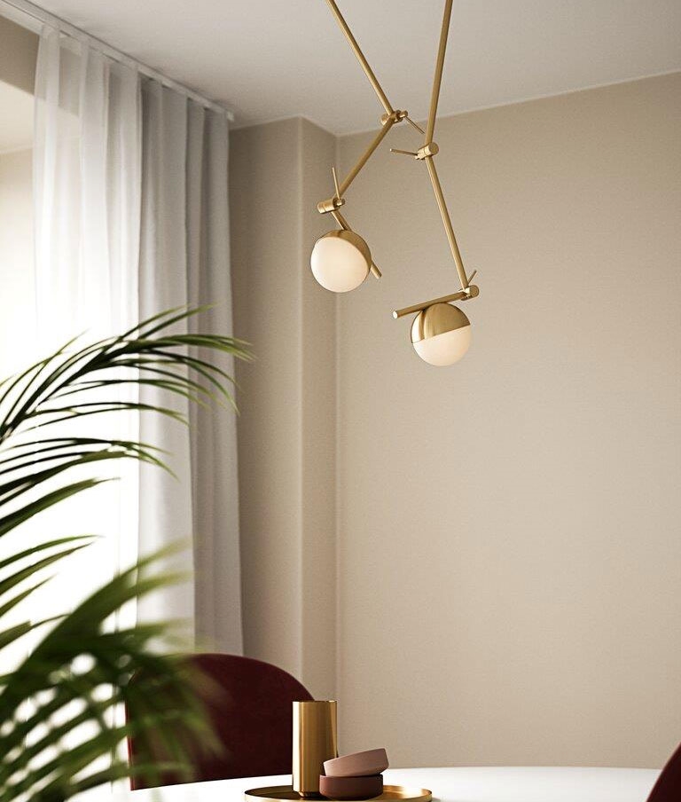 Opal Glass Shade Highly Adjustable Wall or Ceiling Mounted Light