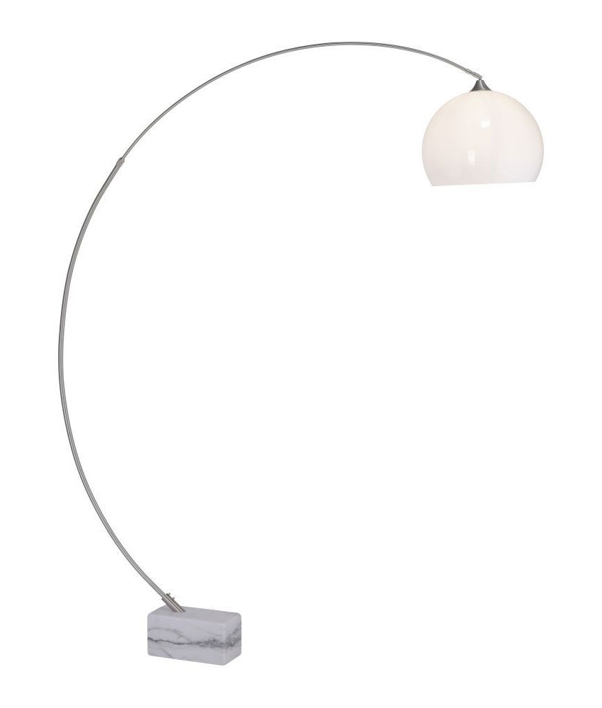 Contemporary Arched Floor Lamp with Marble Base - Adjustable Shade