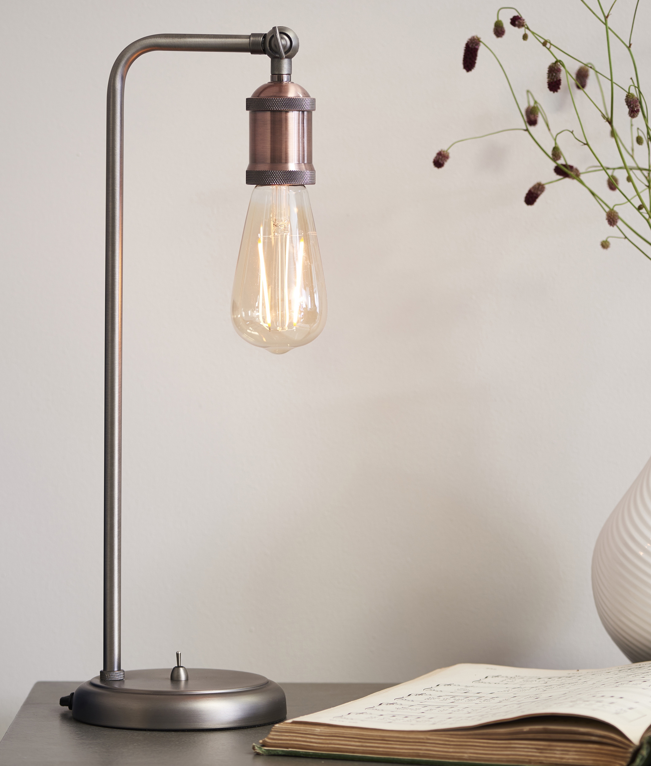 Industrial Adjustable Table Lamp With Toggle Switch - 2 Finishes