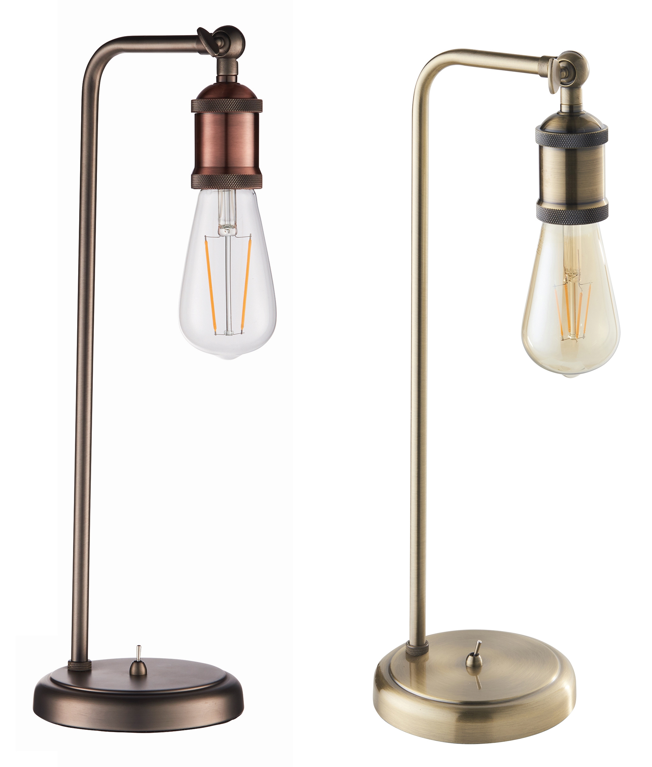 Industrial Adjustable Table Lamp With Toggle Switch - 2 Finishes