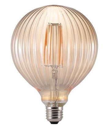 E27 125mm Globe Bulb 2w LED Filament - Fluted Glass