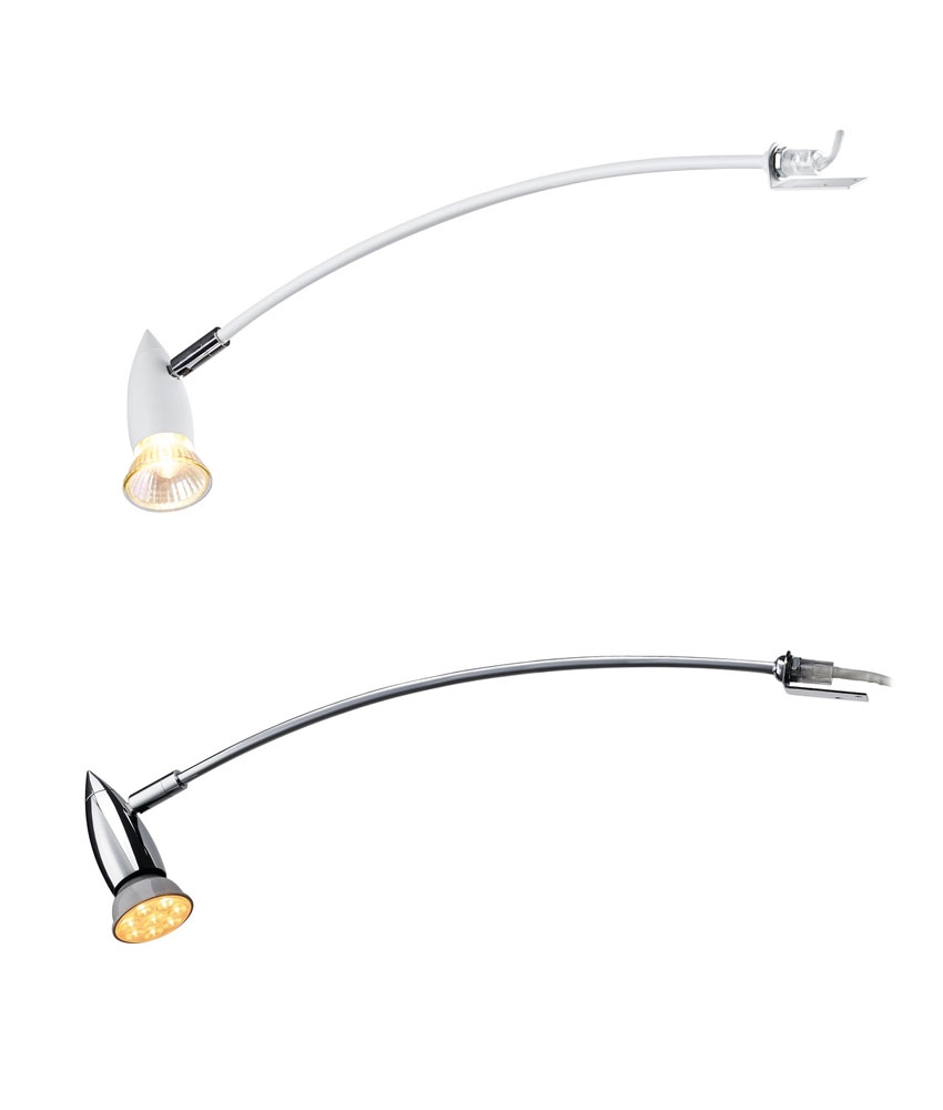 Adjustable Display Spotlight on Curved Arm for Mains GU10 Lamps - White ...