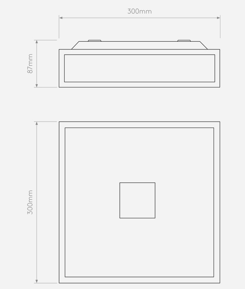 Art Deco Style LED Opal Glass Square Bathroom Ceiling Light