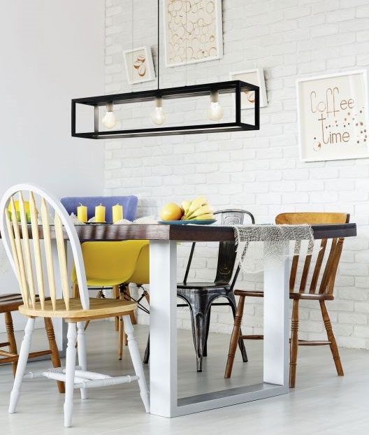 Industrial Black Metal Open Box Frame Linear Ceiling Light for 3 ...