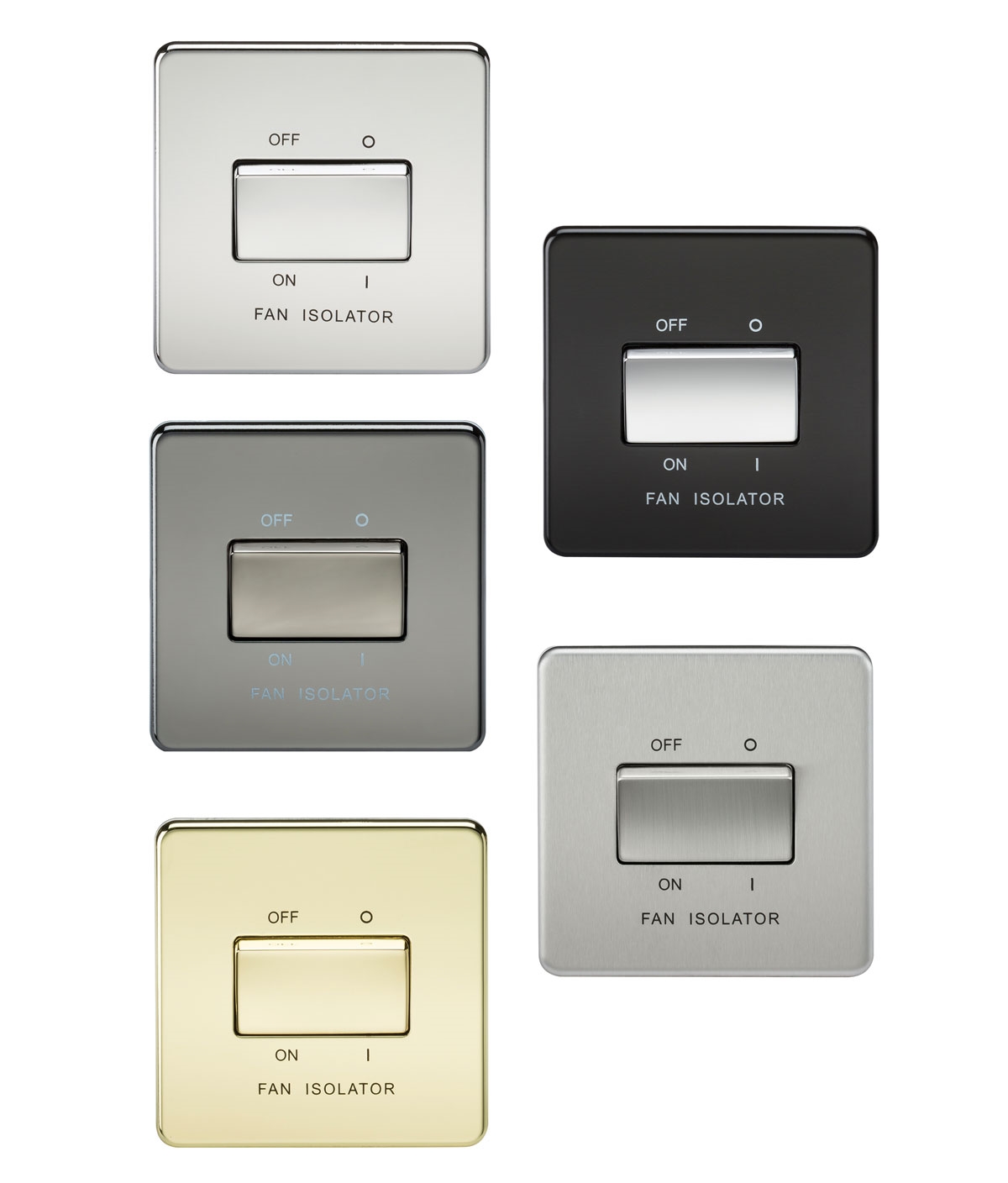 Bathroom Fan Isolator Switch in 5 Finishes