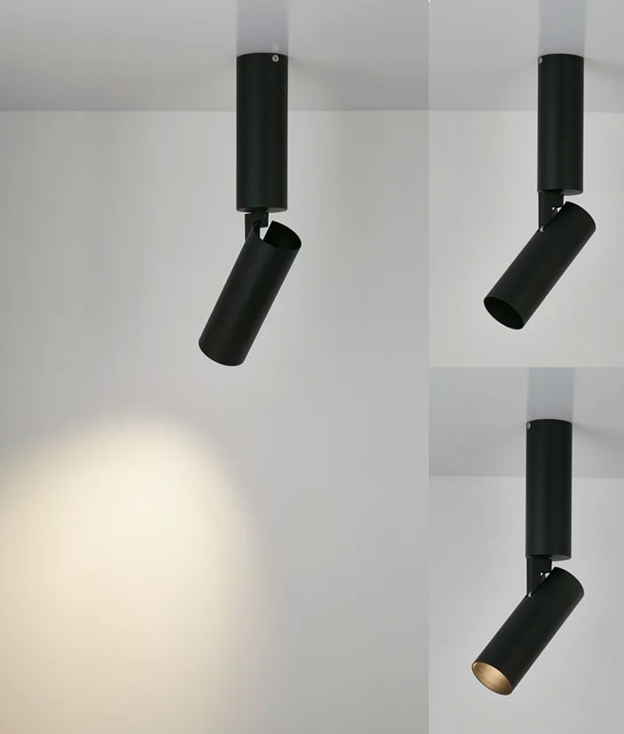 Adjustable Surface Mounted Ceiling Spotlight - White or Black