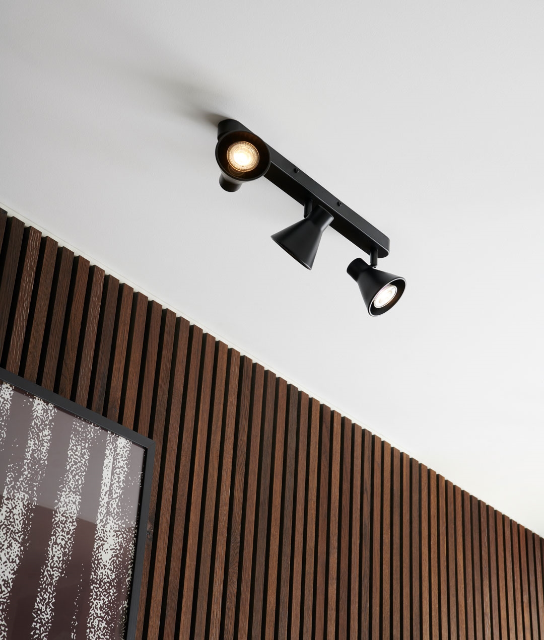 Adjustable Triple Spotbar in 3 Finishes - Flush Mounted to Ceiling