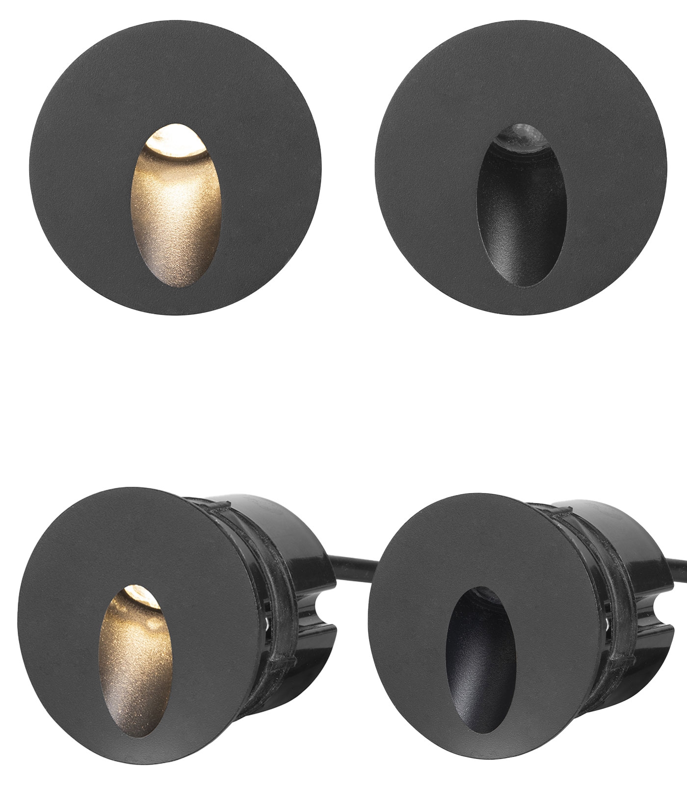 Recessed Black LED Wall Light for Steps and Low Level Lighting