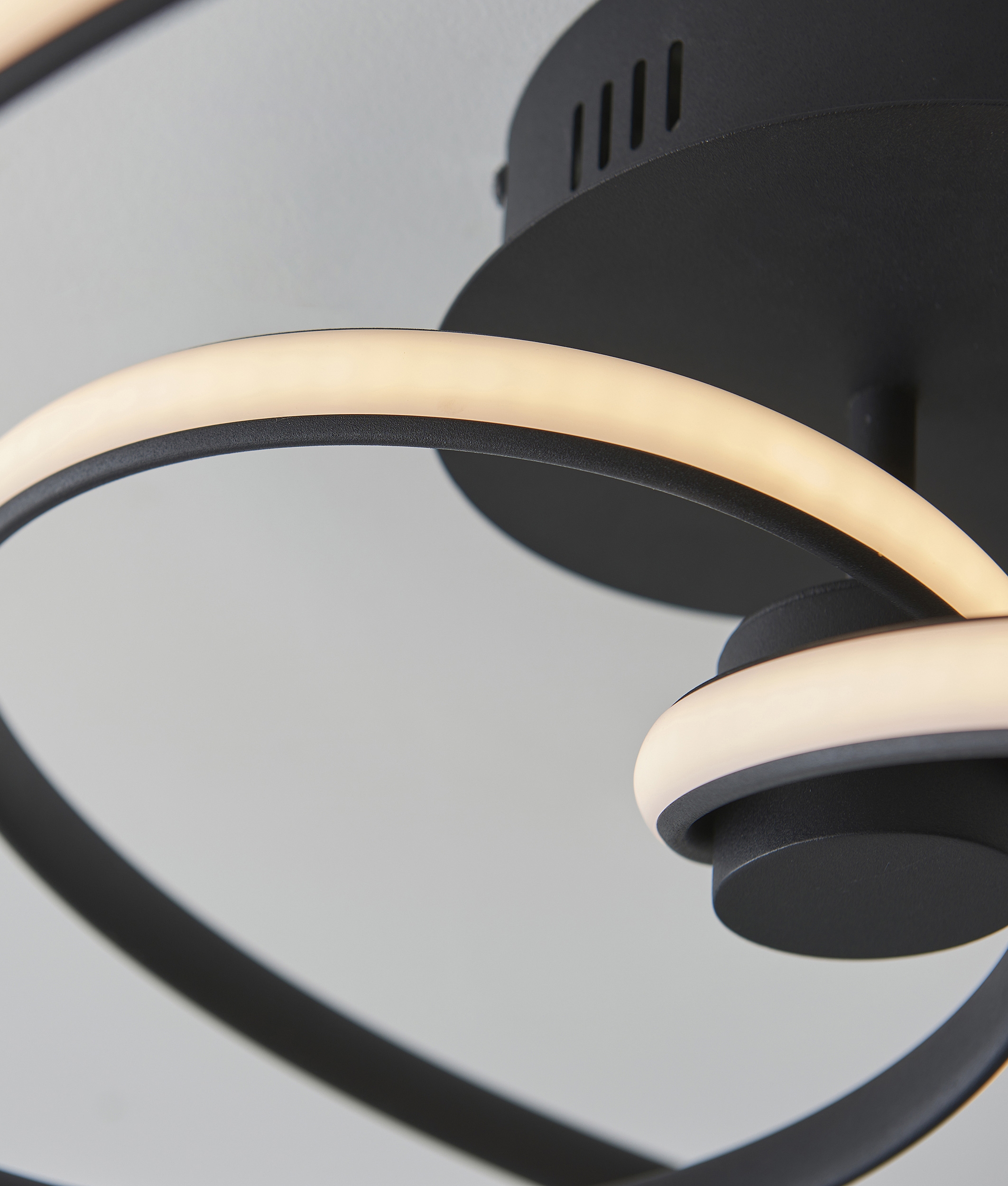 Integrated LED Loop Semi-Flush Ceiling Light - Black